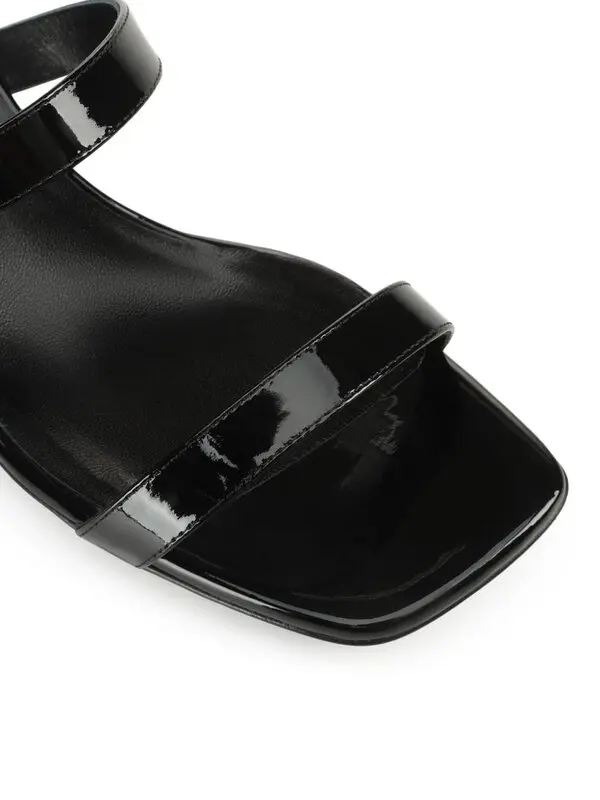 SERGIO ROSSI Patent-leather Sandals - Black