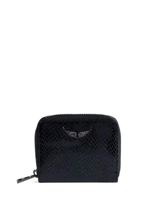 Zadig&Voltaire Mini Zv Crocodile-effect Wallet - Black