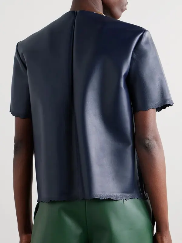 Loewe Distressed Embossed Leather T-shirt