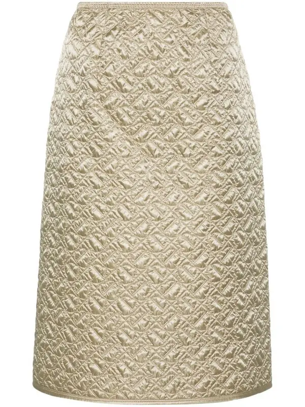 Moncler Quilted Pencil Skirt - Green