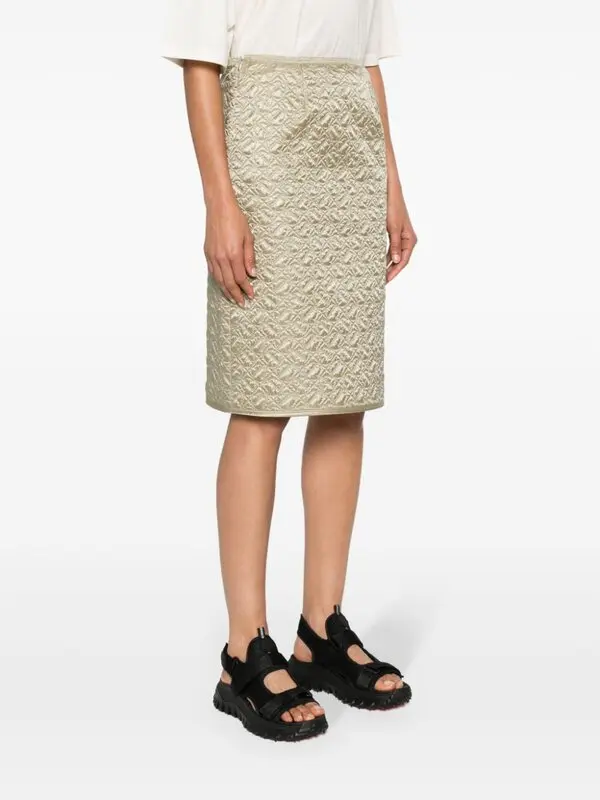 Moncler Quilted Pencil Skirt - Green