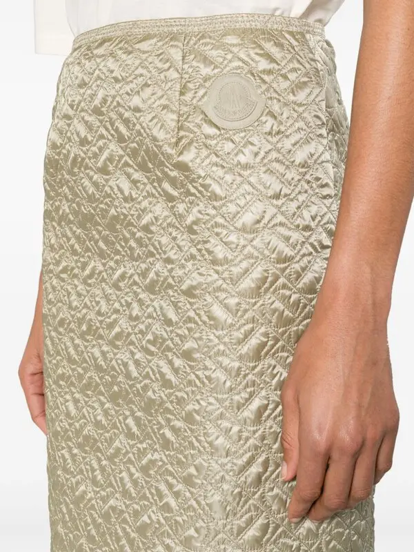 Moncler Quilted Pencil Skirt - Green