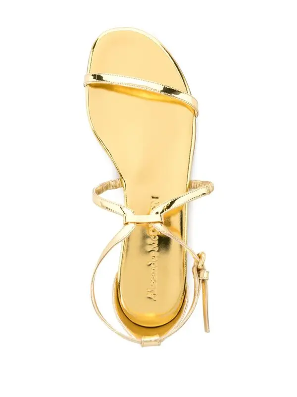 Alexander McQueen Logo-plaque Metallic Sandals