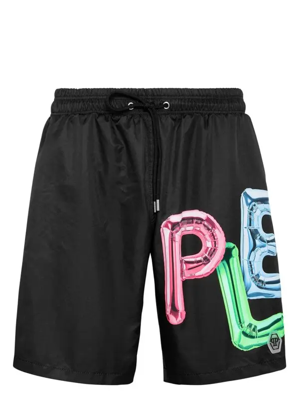 Philipp Plein Bombing Graffiti Swim Shorts - Black