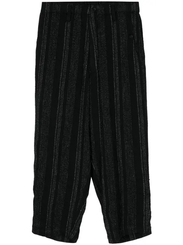 Yohji Yamamoto Striped Cropped Trousers