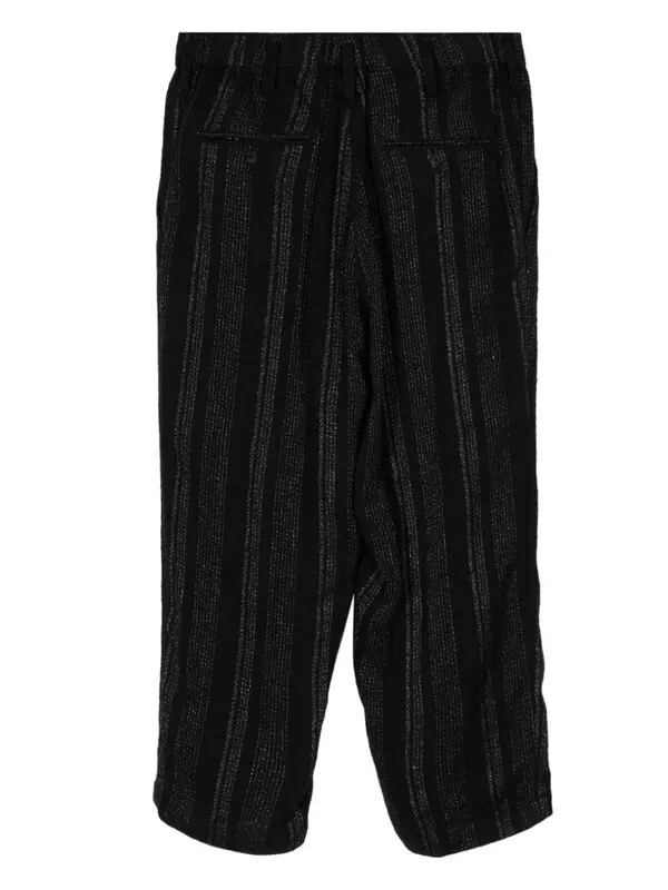 Yohji Yamamoto Striped Cropped Trousers