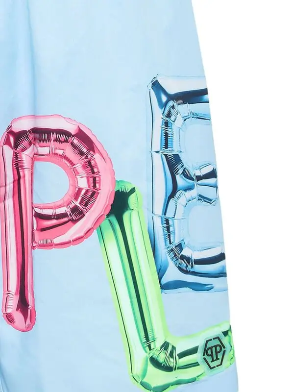 Philipp Plein Bombing Graffiti Swim Shorts - Blue