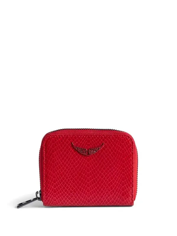 Zadig&Voltaire Mini Zv Crocodile-effect Wallet - Red