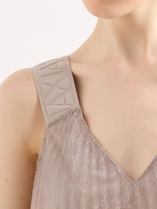 Armani Exchange Gradient Lace Pleated Blouse