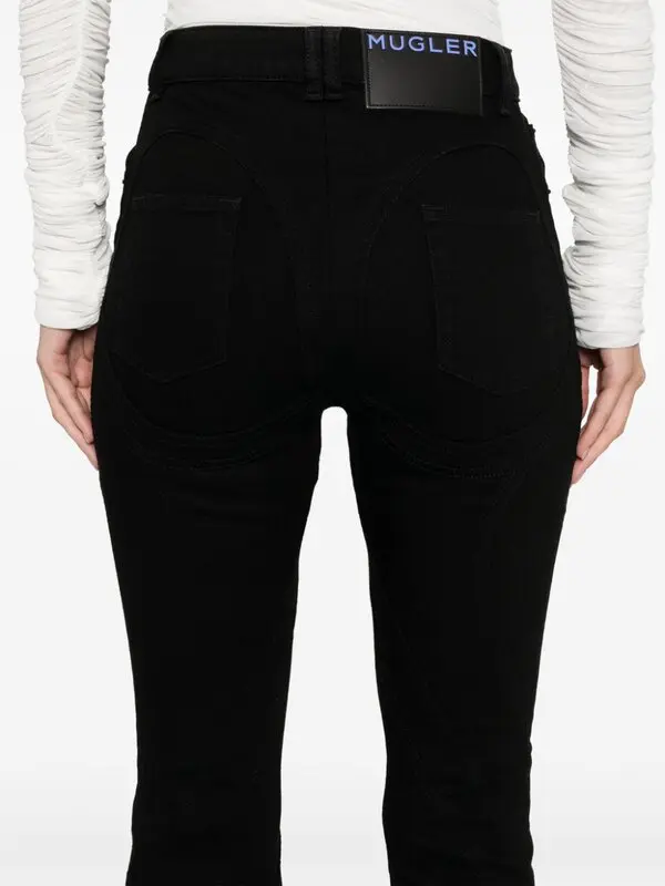MUGLER Seam-detailed Tapered Jeans - Black