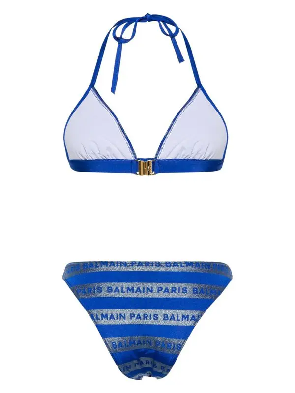 Balmain Logo-print Triangle Bikini Set