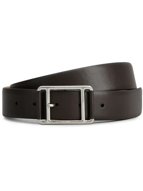 TOD'S Leather Buckle Belt - Brown