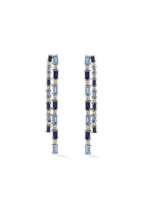 LARK & BERRY Sterling Sapphire Dahlia Drop Earrings - Silver