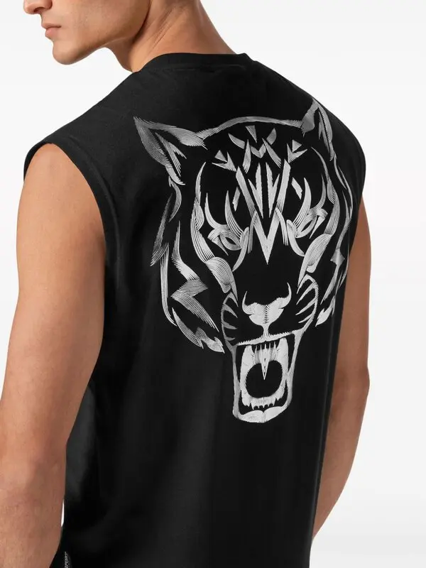 PLEIN SPORT Logo-print Cotton Vest