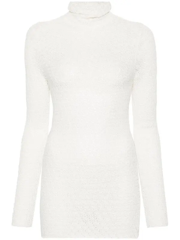 TOTEME High-neck Crochet-knit Jumper - Neutrals