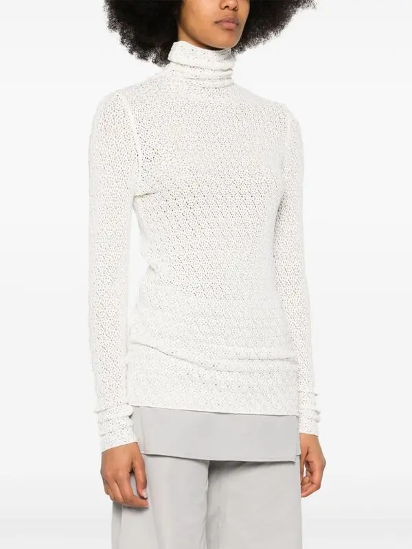 TOTEME High-neck Crochet-knit Jumper - Neutrals