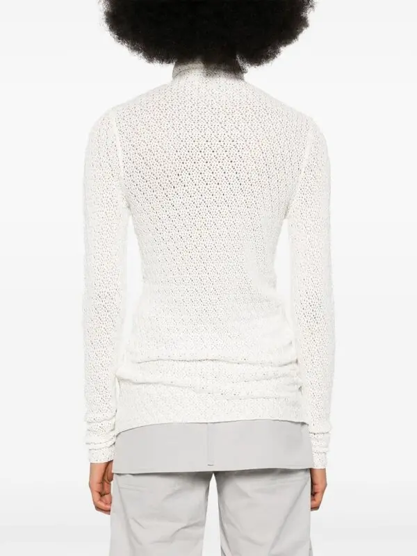 TOTEME High-neck Crochet-knit Jumper - Neutrals