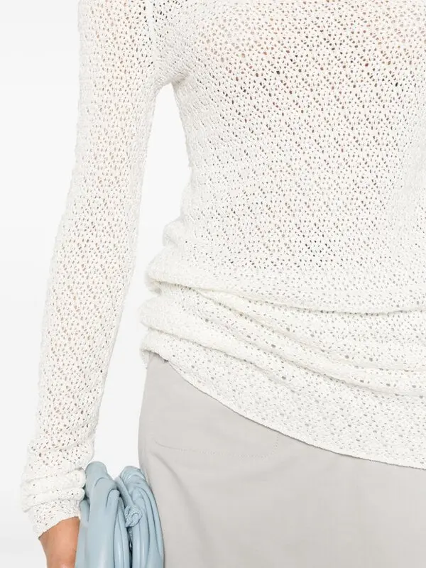 TOTEME High-neck Crochet-knit Jumper - Neutrals