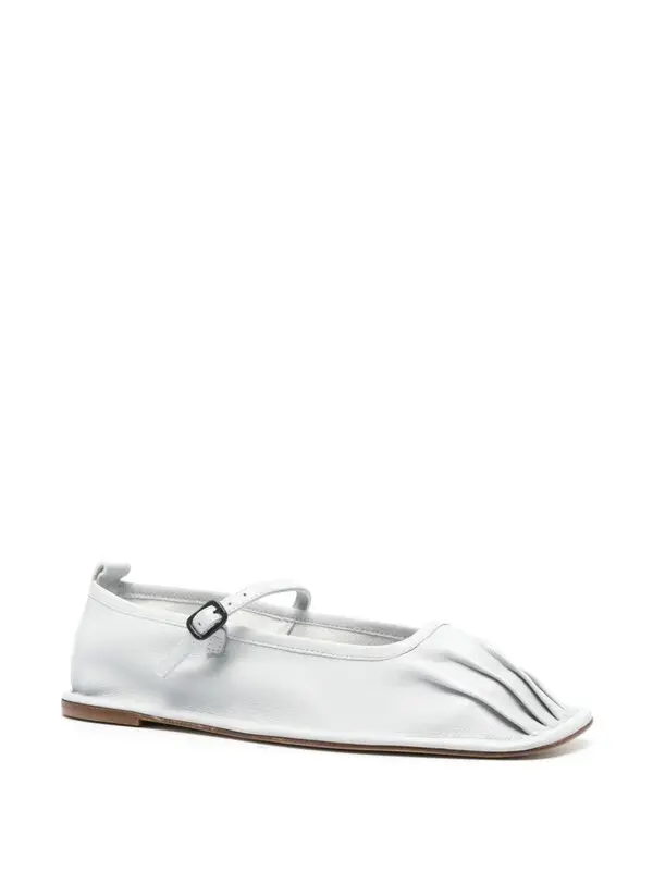 Hereu Dansa Leather Ballerina Shoes - Grey