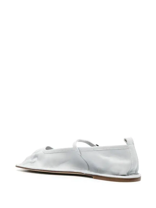 Hereu Dansa Leather Ballerina Shoes - Grey