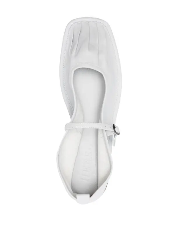 Hereu Dansa Leather Ballerina Shoes - Grey