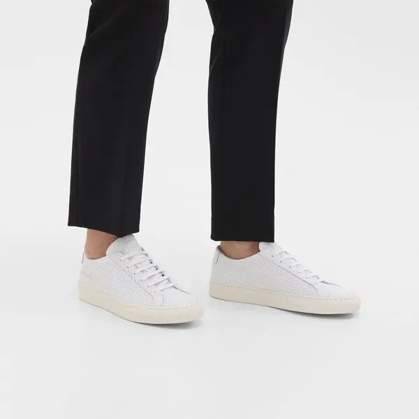 Theory Common Projects Original Achilles Basket Weave Sneakers - White