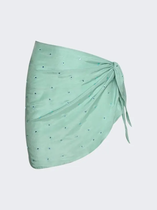 OSÃ©REE Gem Mini Wrap Skirt - Aqua