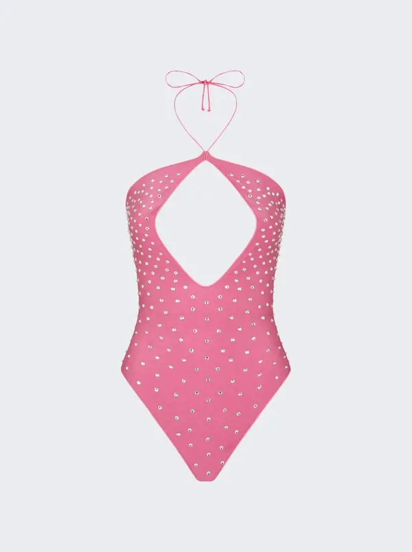 OSÃ©REE Gem Necklace Maillot - Flamingo Pink