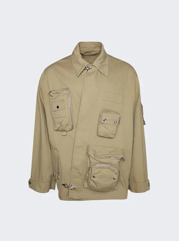 LANVIN Asymmetrical Utility Jacket - Tan