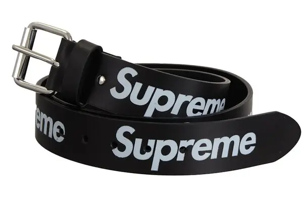 Supreme Repeat Leather Belt - Black