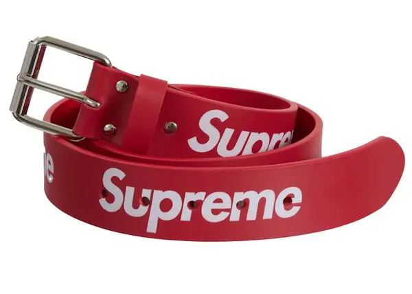 Supreme Repeat Leather Belt - Red