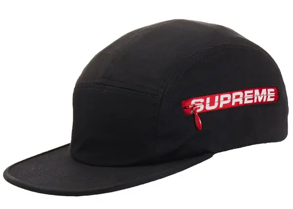 Supreme Side Zip Camp Cap - Black