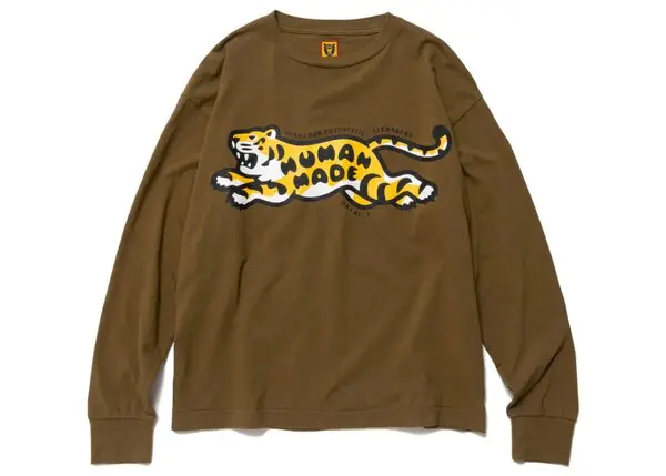 HUMAN MADE Tiger Long Sleeve T-shirt - Olive Drab