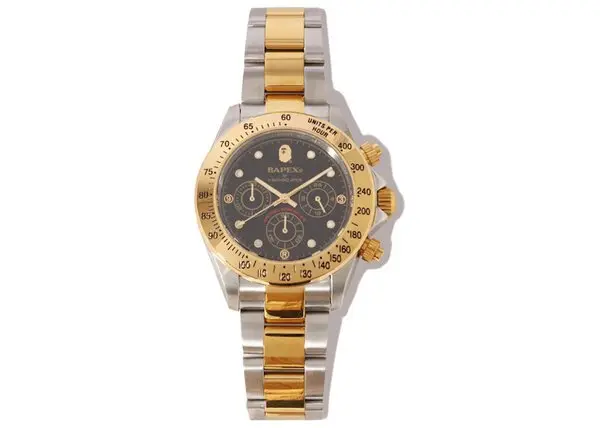 A BATHING APE Type 3 Bapex Watch - Silver/gold