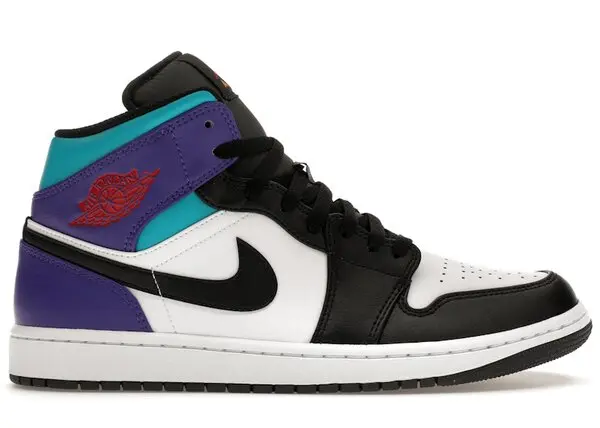 JORDAN 1 Mid Sneakers - White/court Purple/tropical Twist