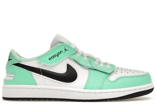 JORDAN 1 Low Flyease Sneakers - White/green Glow/black