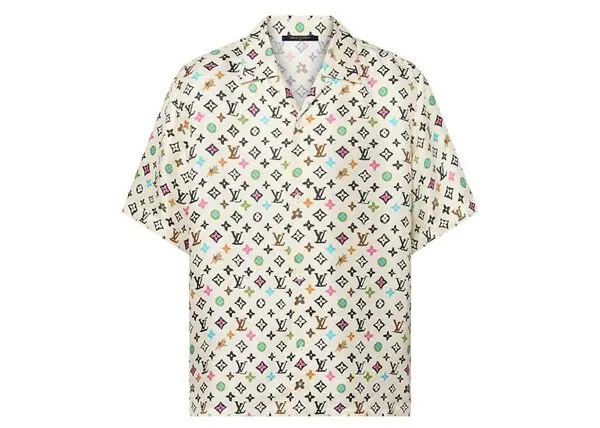 LOUIS VUITTON By Tyler, The Creator Monogram Printed Shortsleeved Silk Shirt
