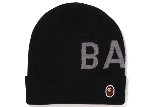 A BATHING APE Knit Beanie - Black