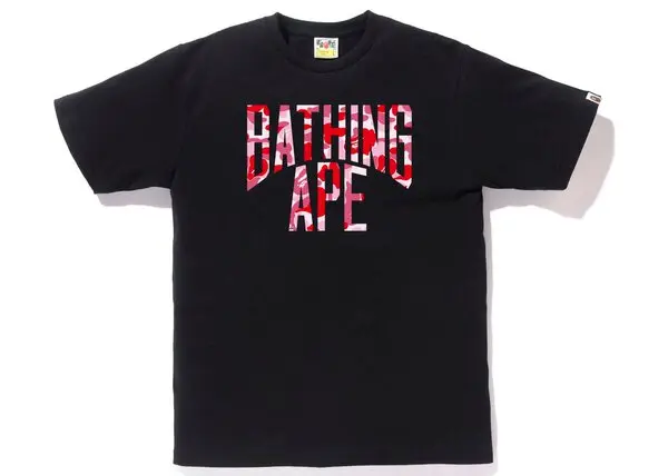 A BATHING APE Abc Camo Nyc Logo Tee Shirt - Black Pink