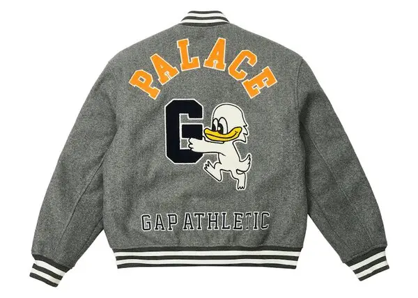 PALACE X Gap Varsity Jacket - Grey