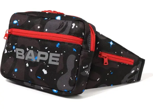 A BATHING APE Space Camo Waist Bag - Black