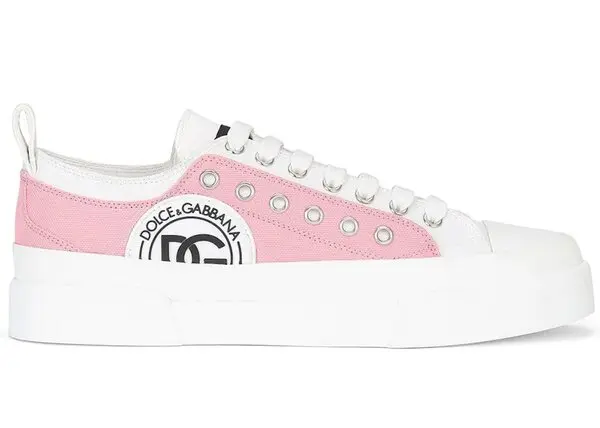 Dolce & Gabbana Portofino Layered Sneakers - Pink/ White