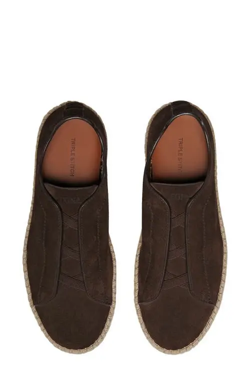 Zegna Triple Stitch Espadrille Slip-on Sneakers - Brown