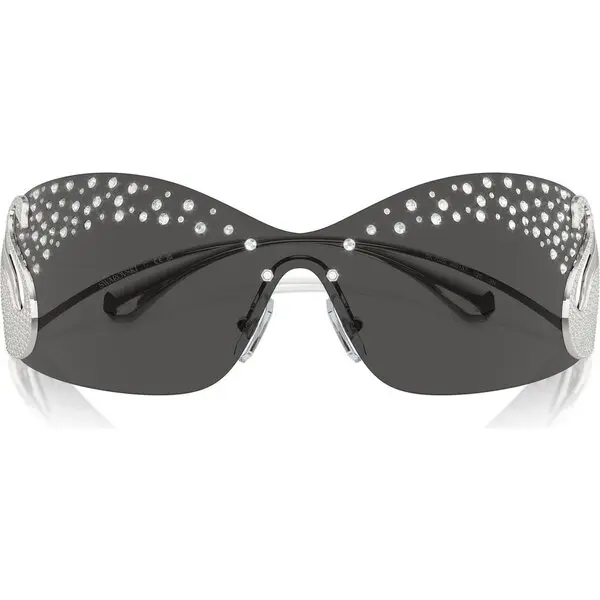 SWAROVSKI 34mm Irregular Sunglasses - Silver