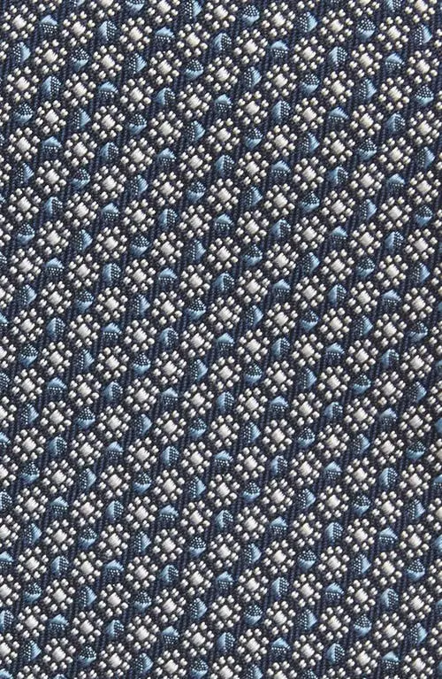 Zegna Floral Geometric Jacquard Silk Tie - Lightblue