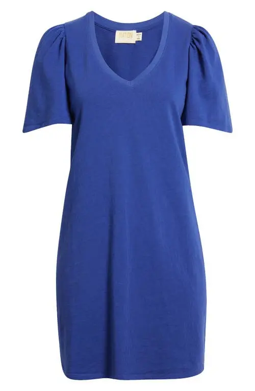 Nation Ltd Mallory Flutter Sleeve T-Shirt Dress In Cobalt - 55% Off |  Editorialist