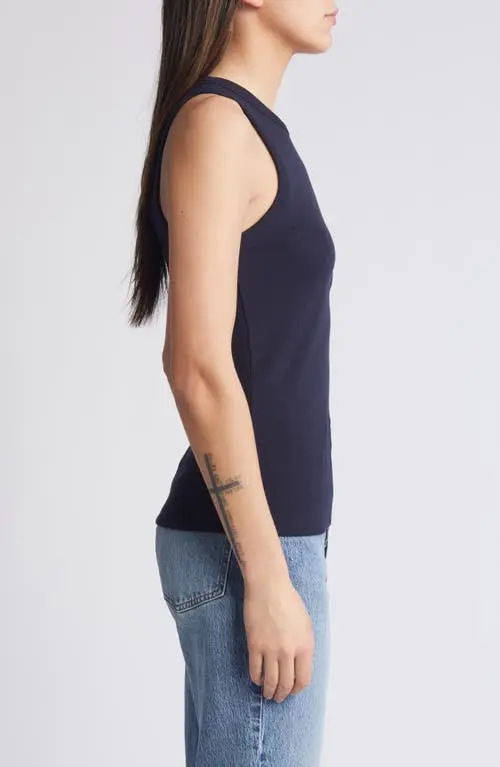 Veronica Beard Jordyn Stretch Sleeveless Pima Cotton Rib Top