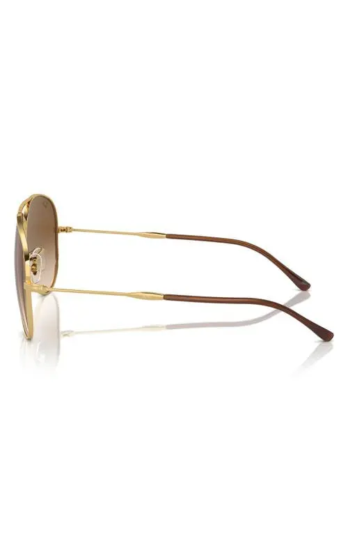 Ray-ban 58mm Gradient Aviator Sunglasses - Gold Flash