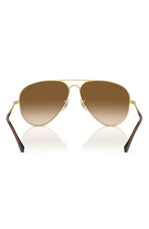 Ray-ban 58mm Gradient Aviator Sunglasses - Gold Flash