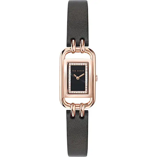 Ted Baker London Leather Strap Watch - Black